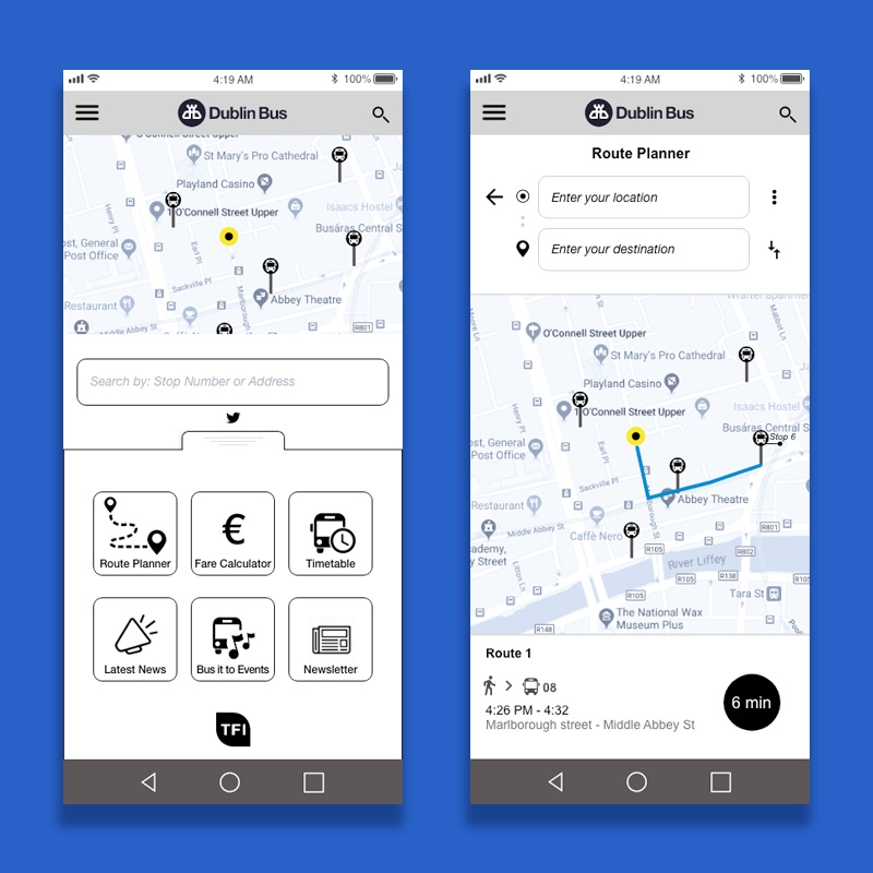 Dublin Bus App – Wrcc Design – Wagner Rosati UX Designer